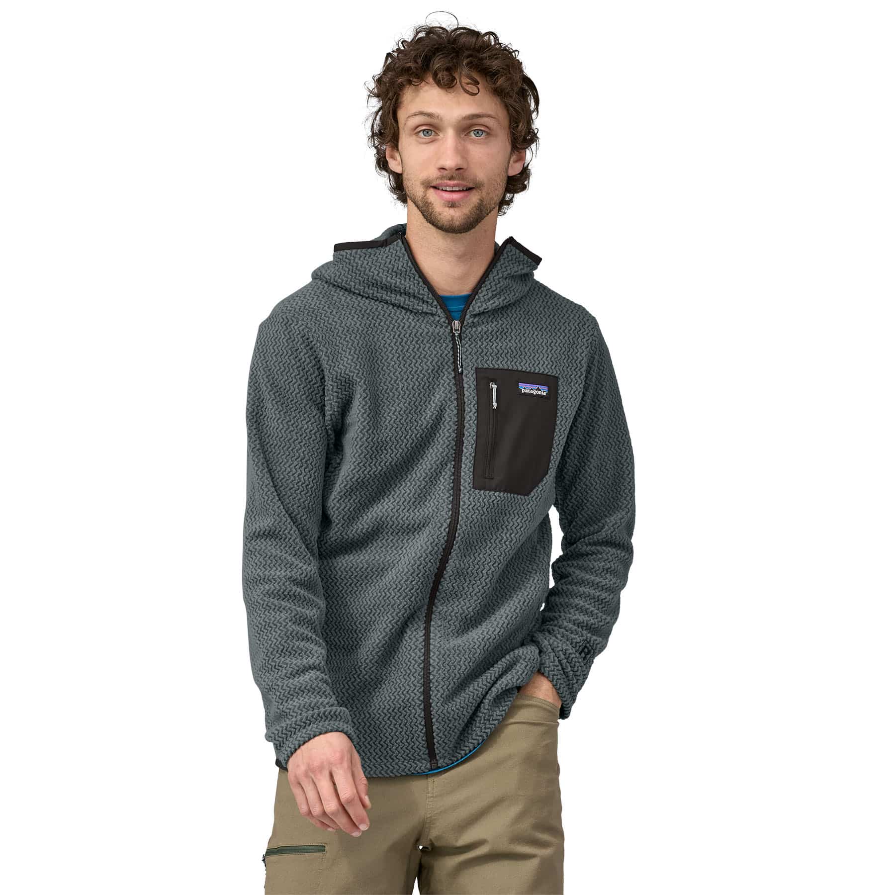 Patagonia Men´s R1 Air Full Zip Hoody Nouveau Green Fleecejacke im ...