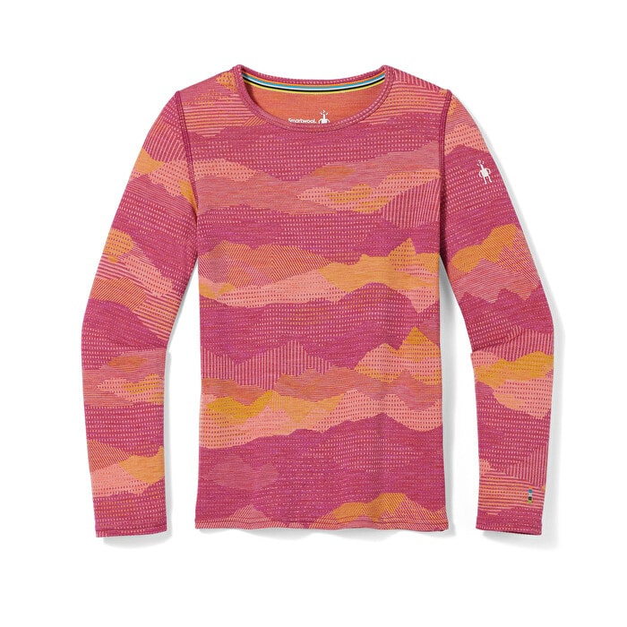 Smartwool Kids Classic Thermal LS Ptrn Crew-Sunset Outdoor Bekleidung ...