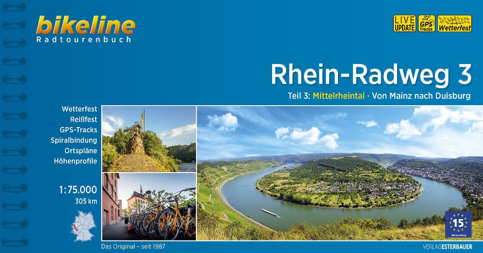 bikeline Rhein-Radweg 3 Radkarten / Radtourenbuch im Camp4 kaufen
